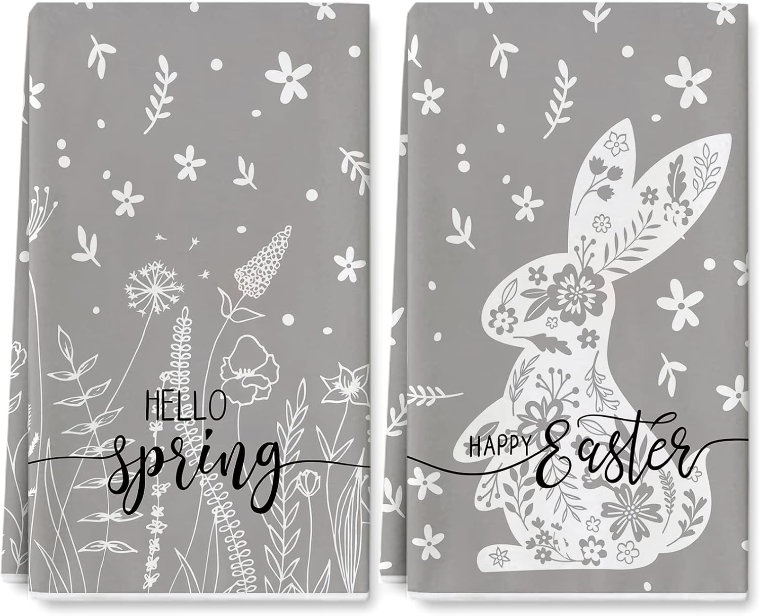 Amazon.com: AnyDesign Easter Spring Kitchen Towel Gray Farmhouse Easter ...