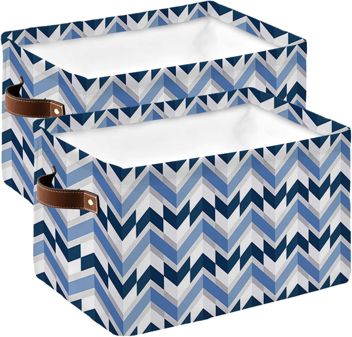 Amazon.com: Large Capacity Storage Bins 2Pcs Abstract Geometry Blue and ...
