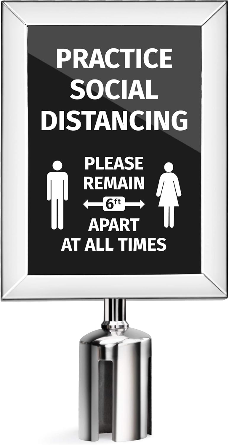 New Star Foodservice 1028621 Commercial-Grade Stanchion Top Sign Frames ...