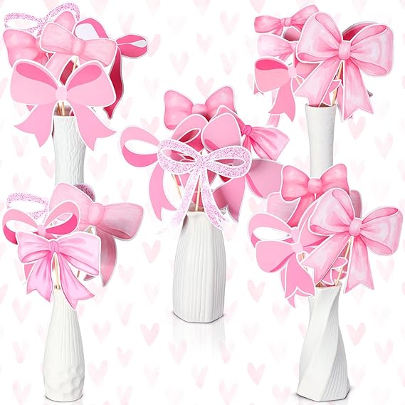 Amazon.com: Cinnvoice 30 Pcs Bow Party Decorations Coquette Bow Table ...