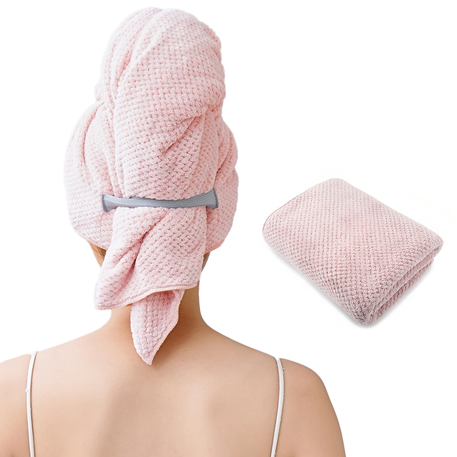 Amazon.com: Netcken Large Microfiber Hair Towel for Women,Fast Drying ...