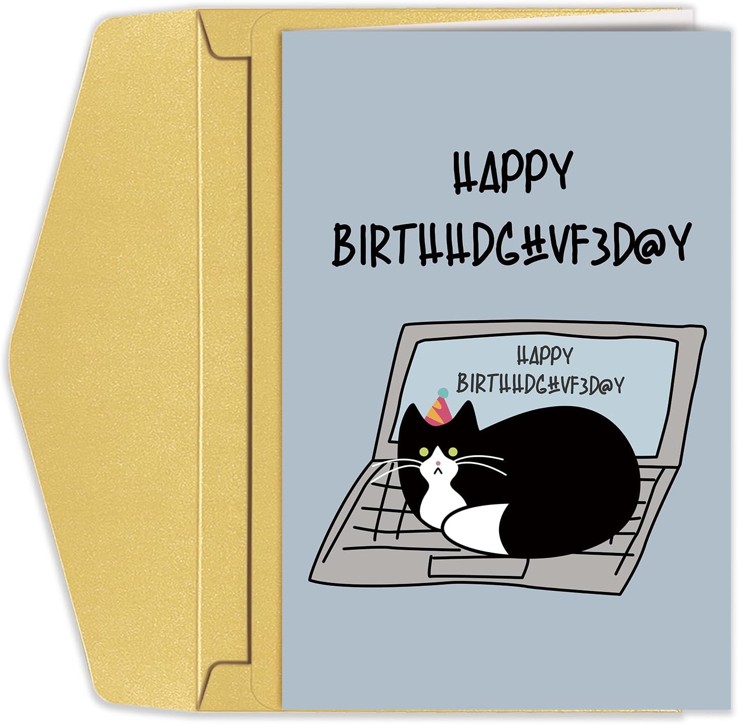 Cute Cat Birthday Card, Funny Birthday Card Gift from the Cat, Happy ...
