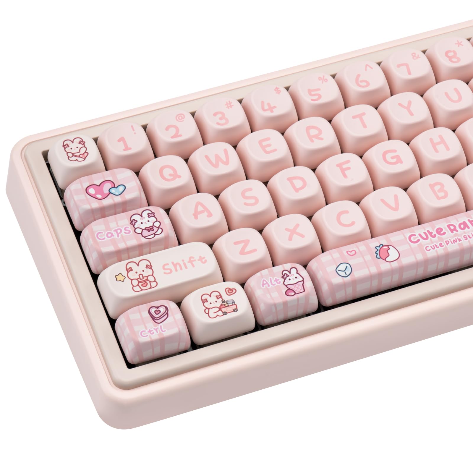 Amazon.com: JOLINTAL Cute Keycaps PBT 144-Key Pink Gaming Keycaps Set ...