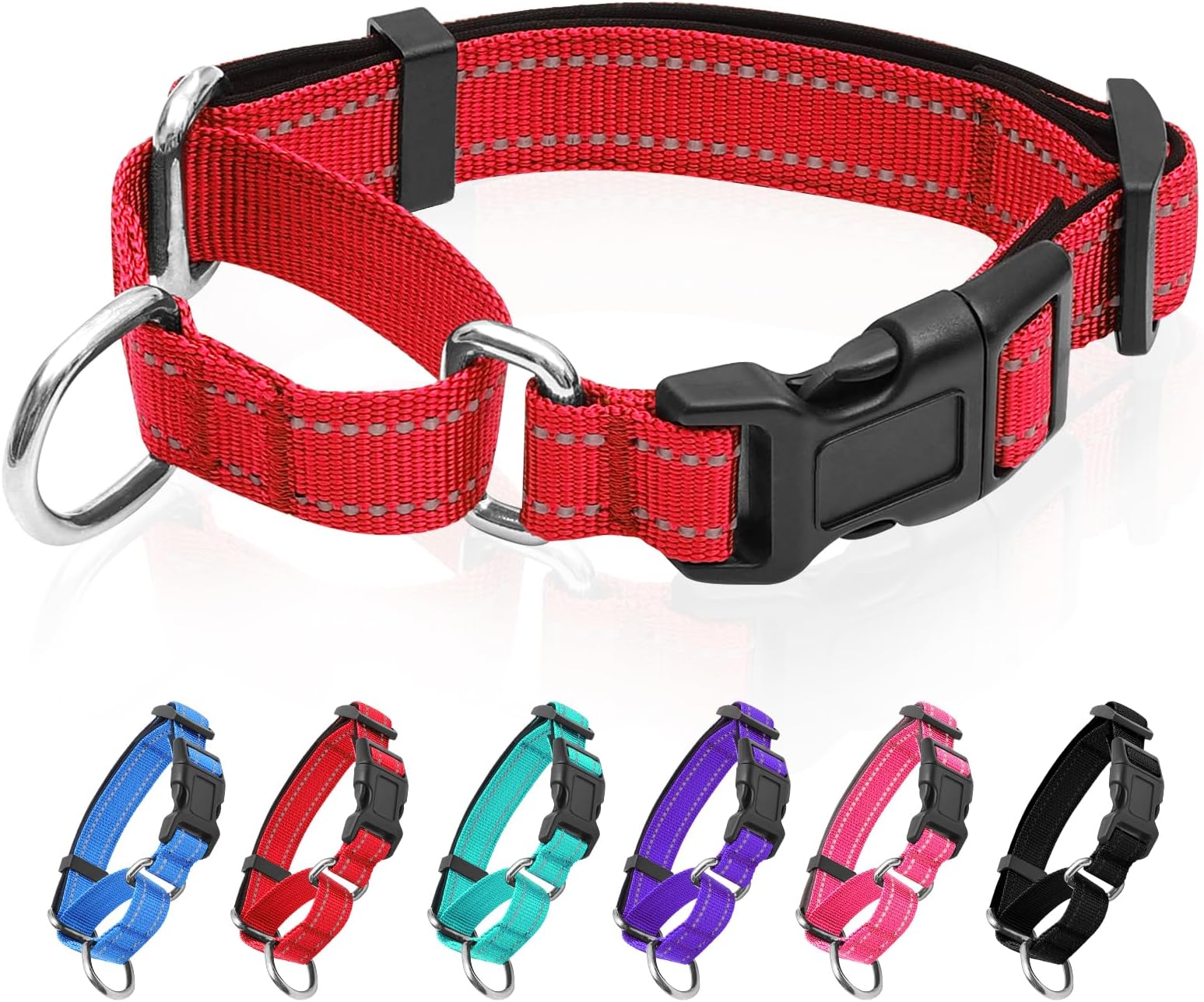 Amazon.com : Reflective Martingale Dog Collars. Dog Collar with Quick ...