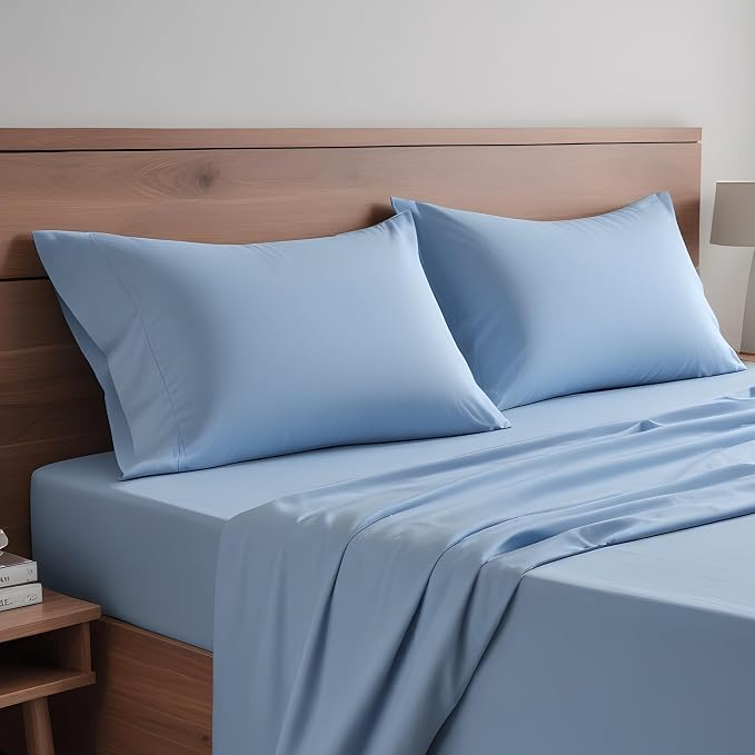 Amazon.com: Simple Deluxe Queen Size 4 Piece Sheet Set, Lightweight ...