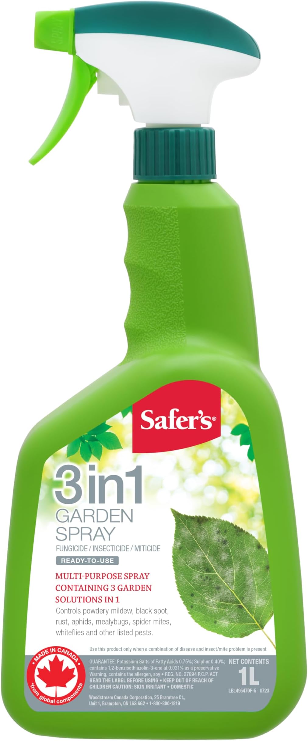 Safer's 3-in-1 Garden Spray 1L Ready-to-Use Spray 49-5470CAN6 : Amazon ...