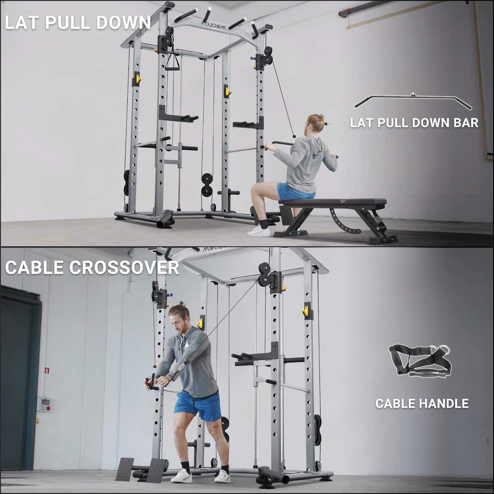 Buy Multi-Function Power Cage, 1400 lbs Commercial Weight Cage with ...