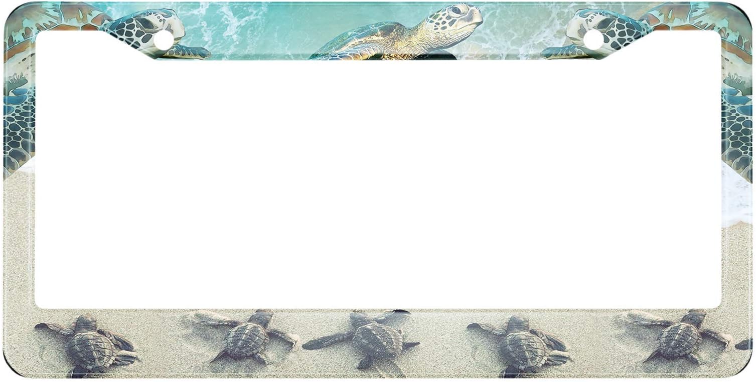 Amazon.com: HOSNYE Sea Turtle License Plate Frame Beach and Ocean Metal ...
