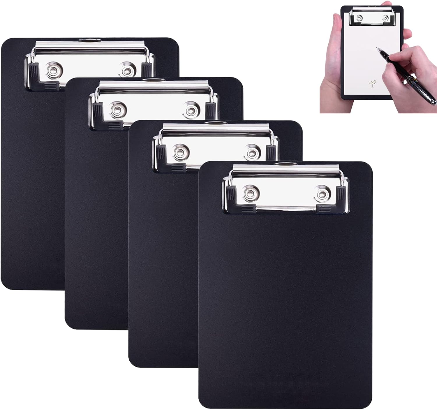 AZWOOD Mini Clipboard A6, 10 x 15 cm Plastic Clipboard, Small ...