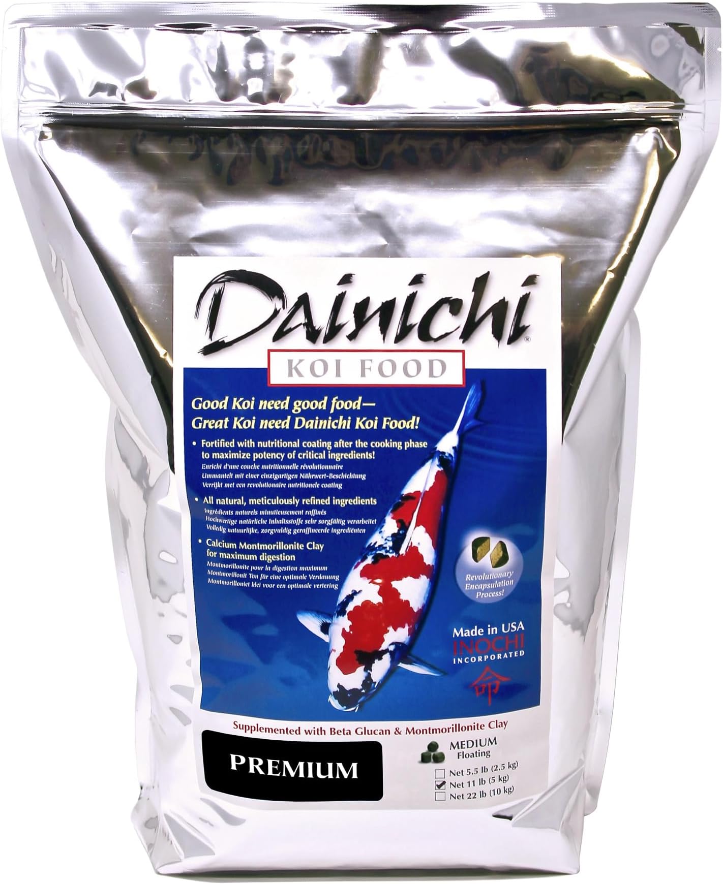 Amazon.com: Dainichi Koi Fish Food, Premium 5.5 lbs - Small Floating ...