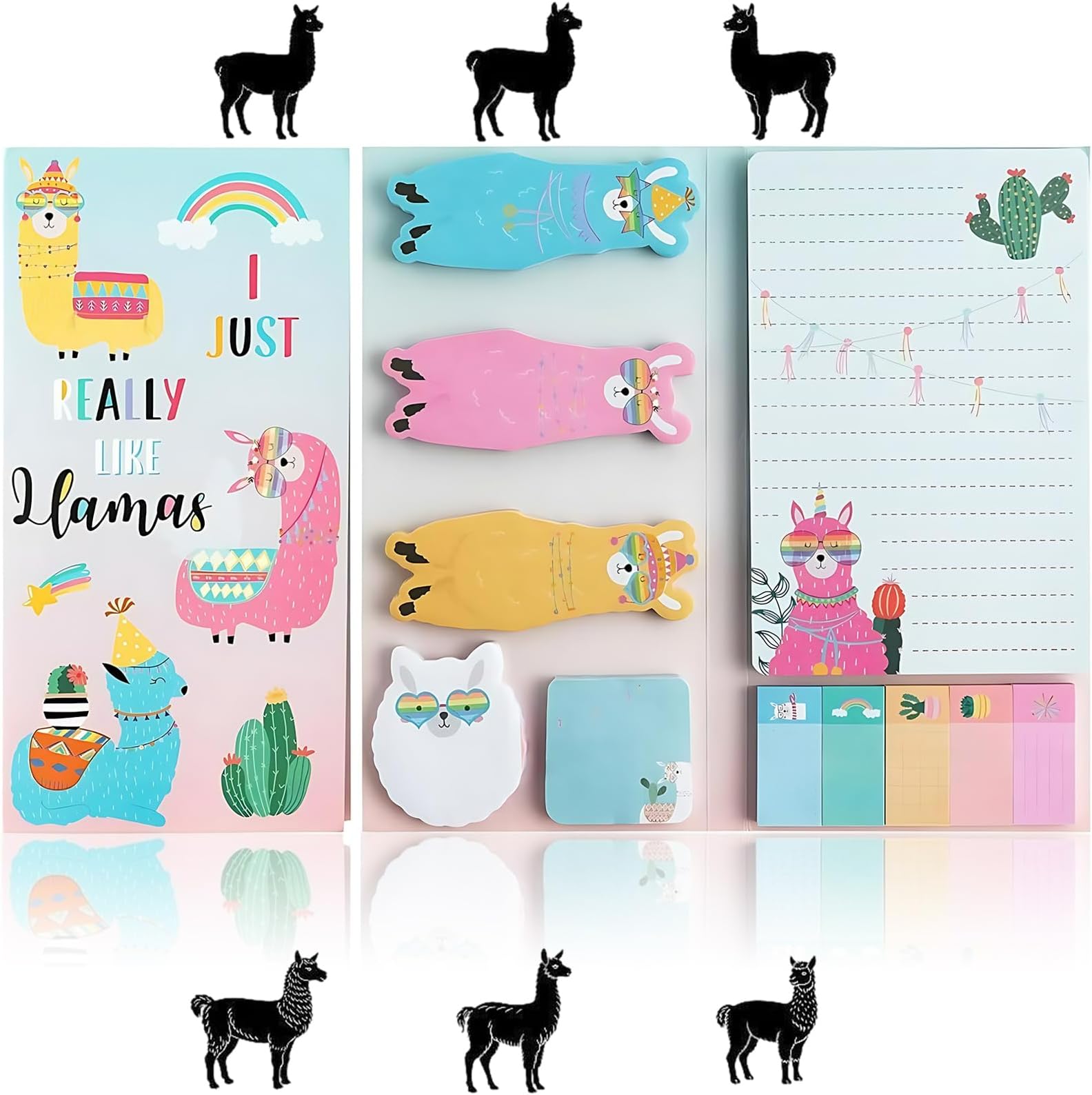 Positive Cactus Sticky Notes Set - 550 Sheets Cute Cactus Shaped Self ...