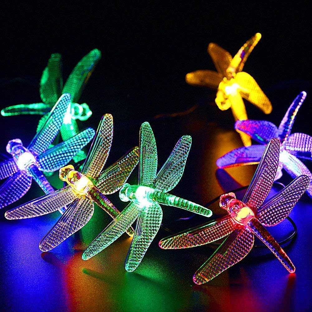 Amazon.com : CIAOYE Dragonfly Solar String Lights, 30 LED 21ft 8 Modes ...