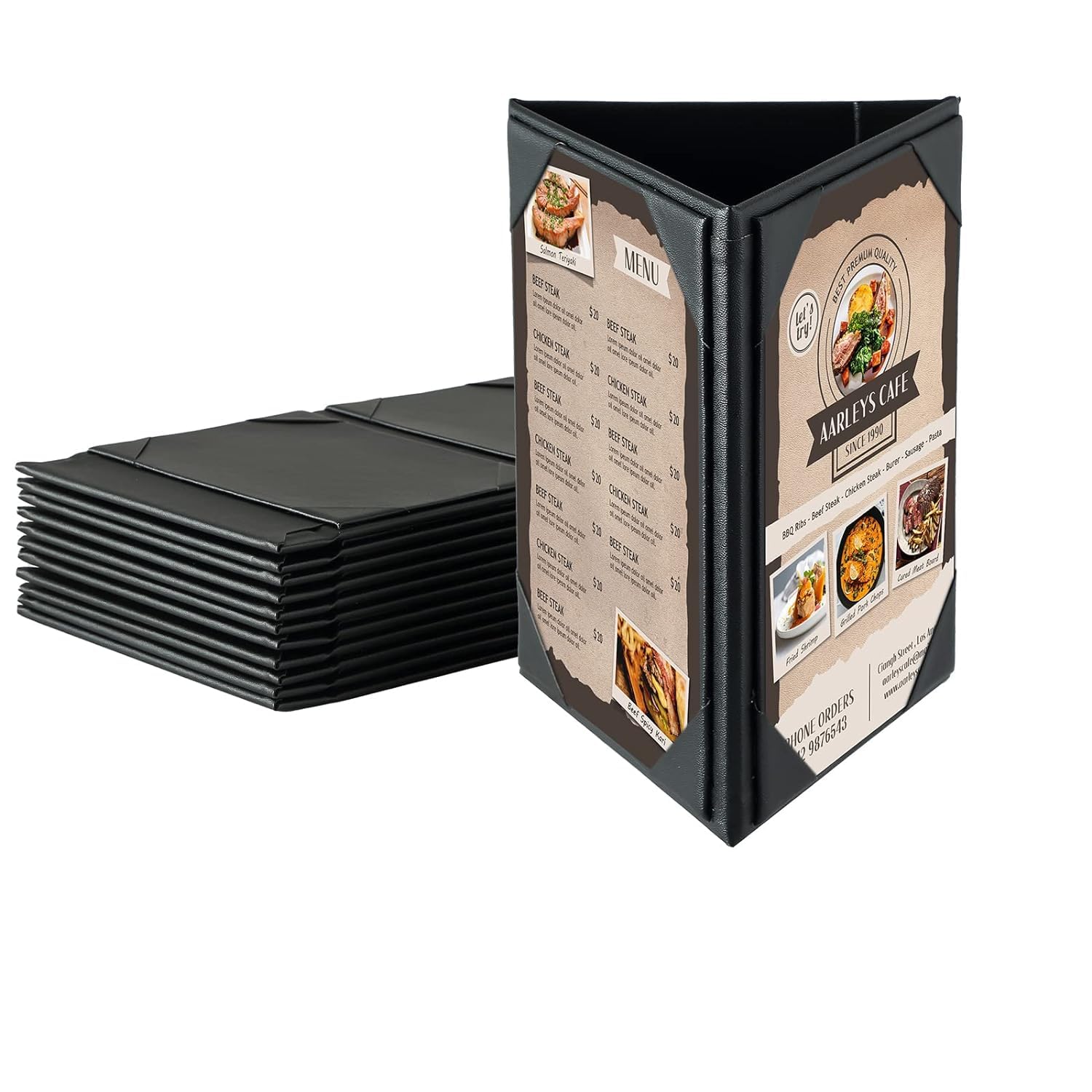 Snapklik.com : FLKQC 12 Pcs Table Tent Menu Covers 3-Side Triangle ...