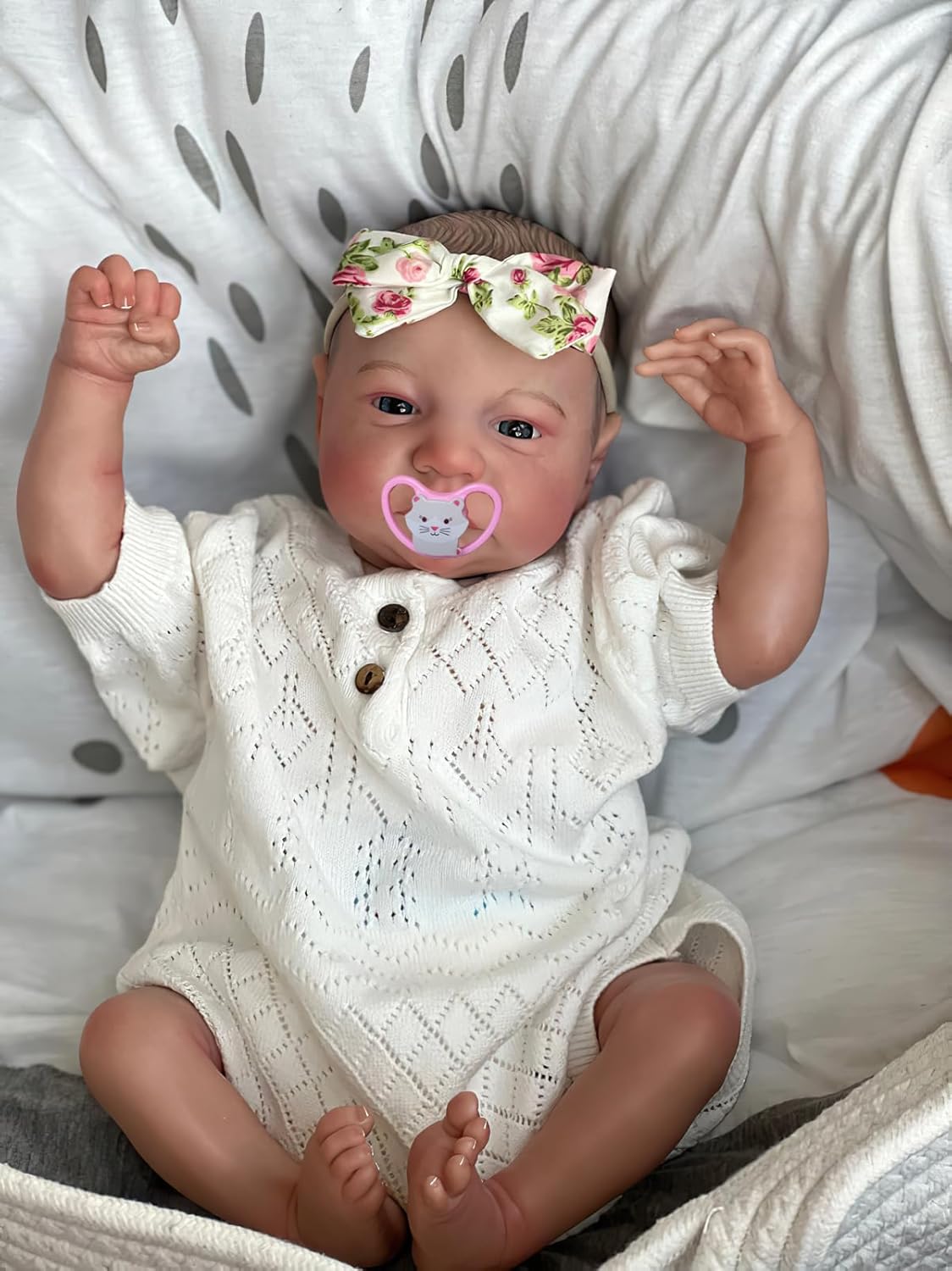 Ardol 19 Inches Awake Painted Hair Newborn Baby Size Lifelike Reborn ...