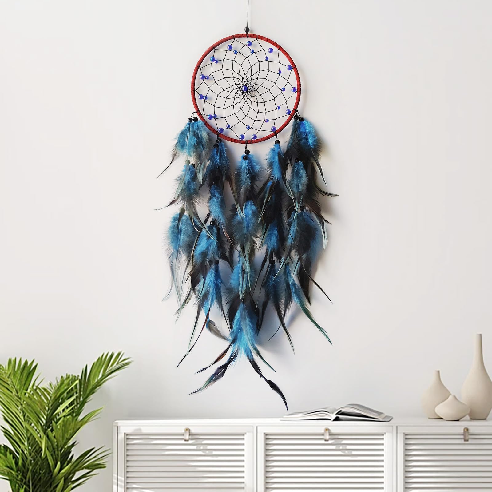 Dreamcatcher With Blue Feathers Dreamcatcher Keyring & Bag Dangler