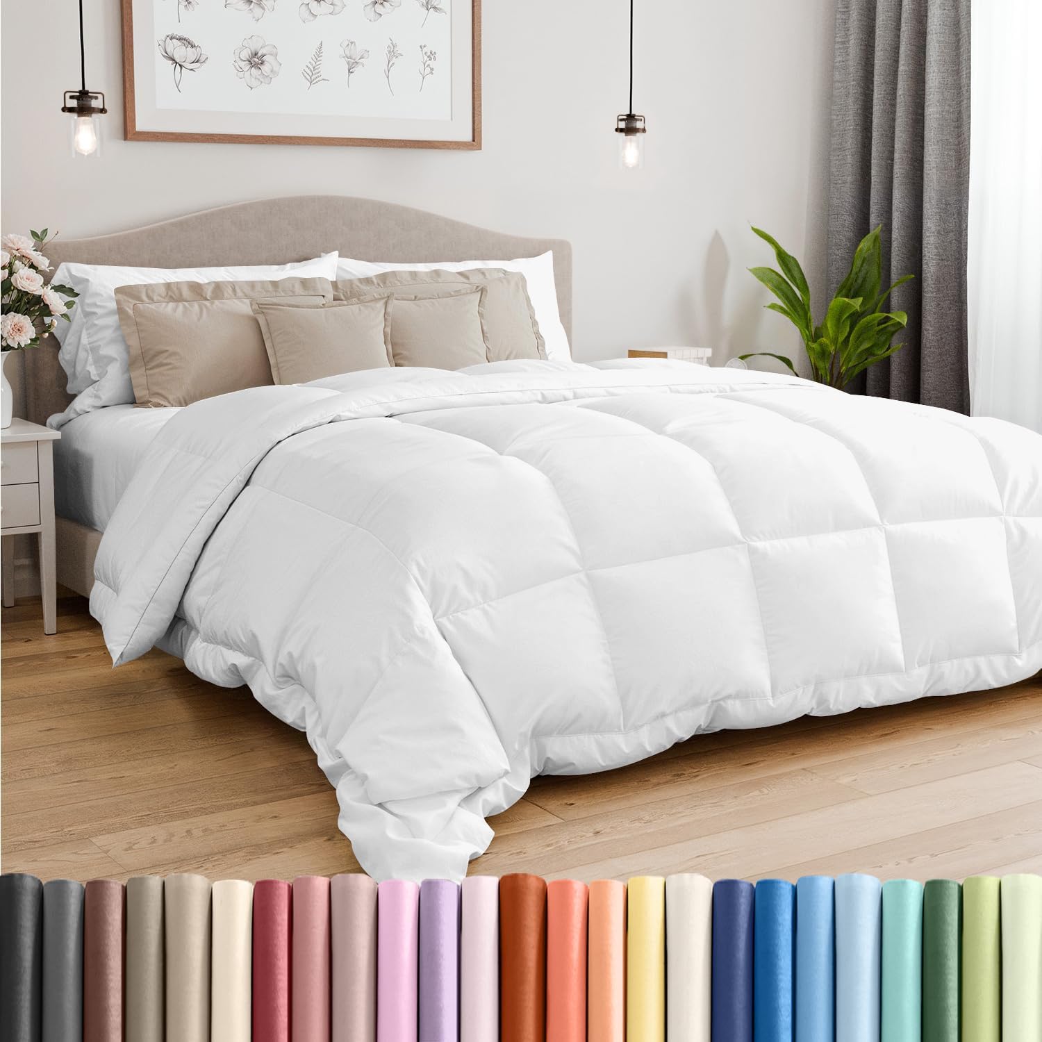 Amazon.com: King Size, Black Alternative Down Comforter - Warm and ...