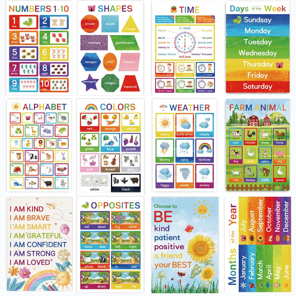 Buy AM ANNAEducational Preschool s, Learning Charts Resources for ...