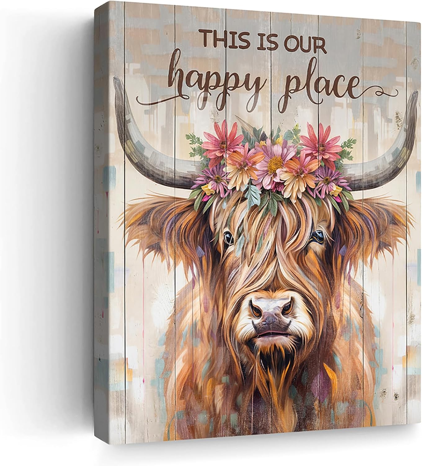 Amazon.com: Highland Cow Wall Art Farmhouse Picture Wall Decor Painting ...