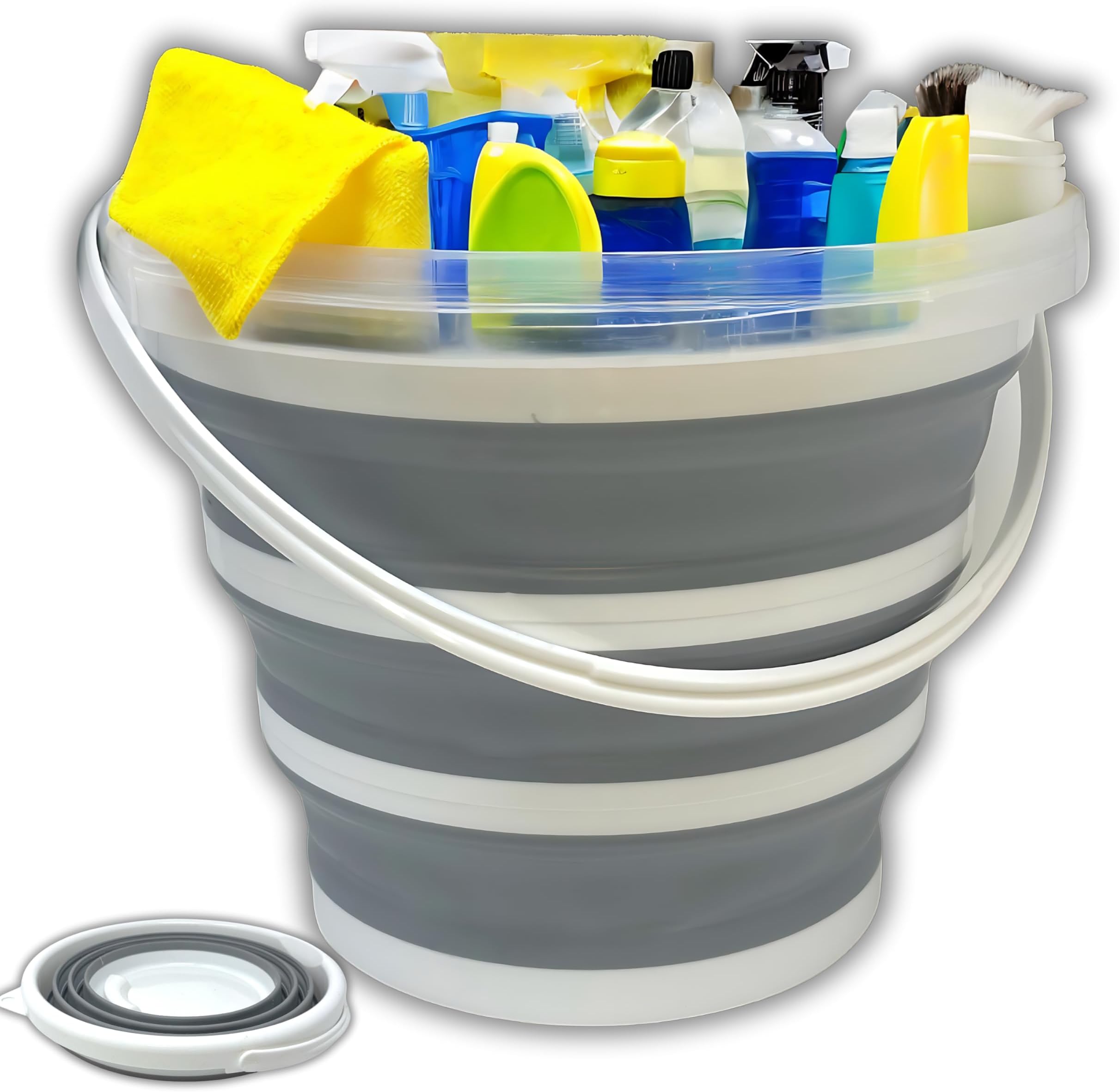 Amazon.com: RULAYMAN 2 Pack Collapsible plastic Bucket with handle 2.6 ...