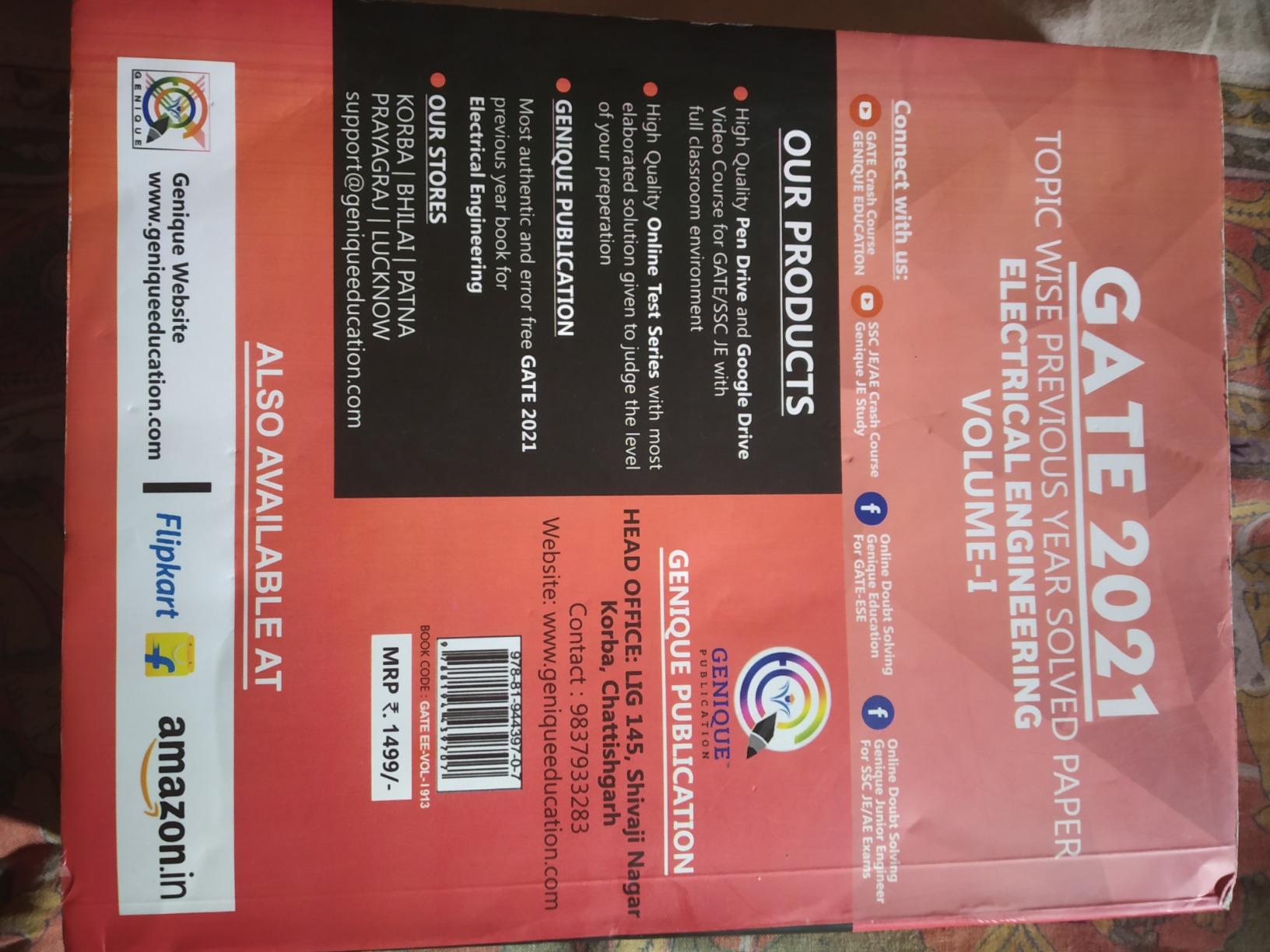 Buy GATE 2022 Electrical Previous Year Solution Volume 01 Book Online ...