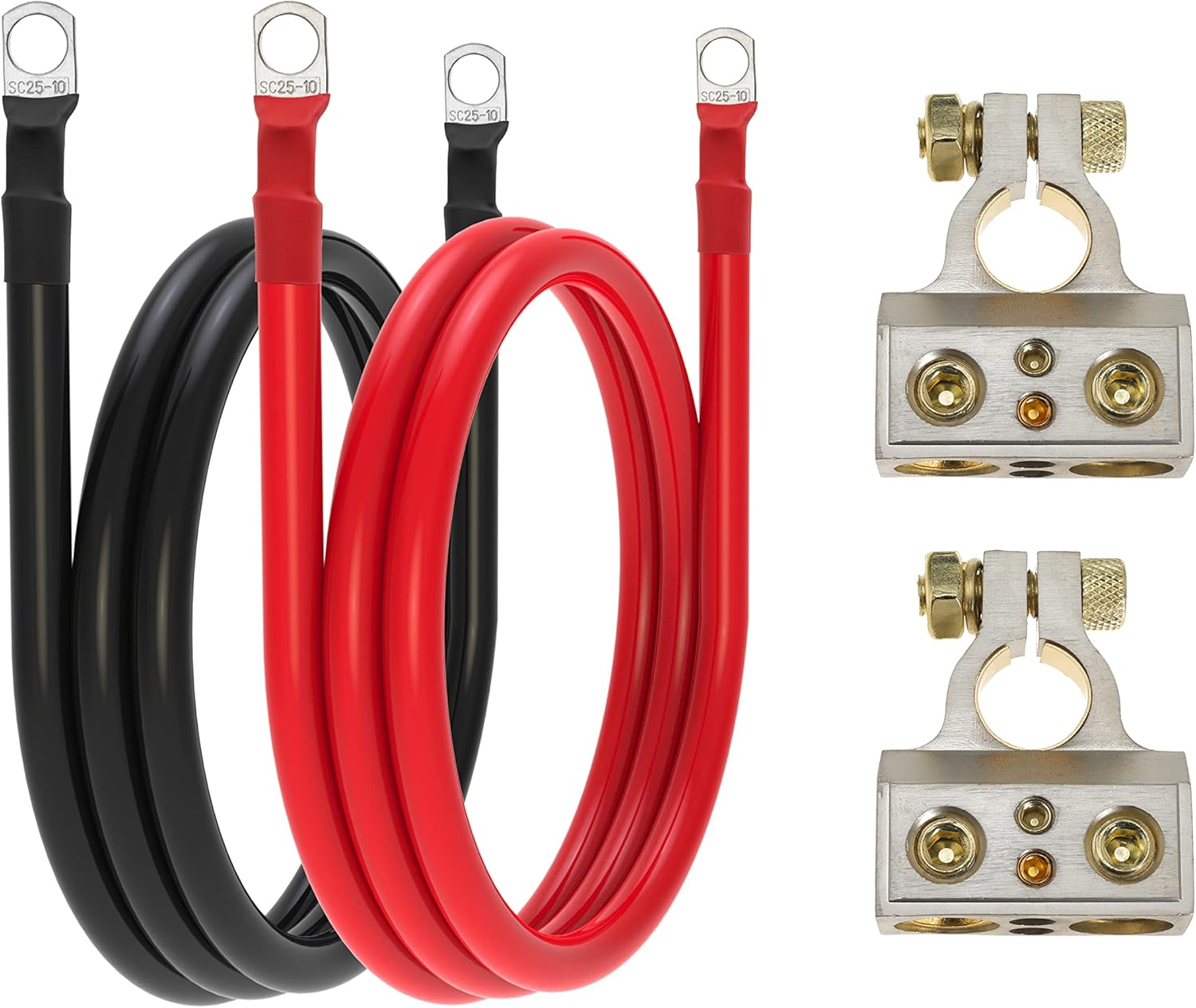 Amazon.com: 4 AWG Battery Cable 4 Gauge Battery Wires with 3/8 ...