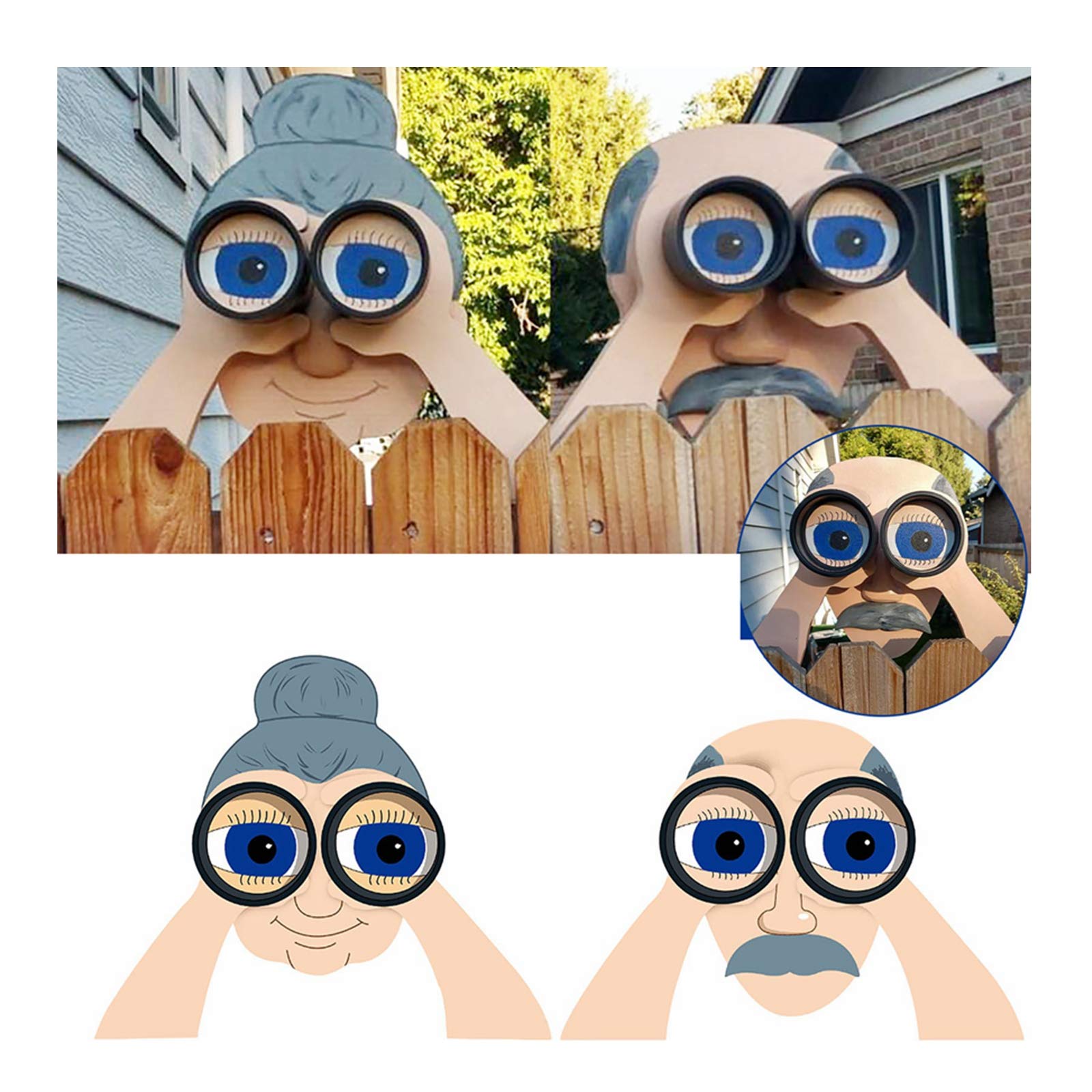 Buy Ketuan Home Yard Sign Decoration Nosy Old Man and Lady Outdoor ...