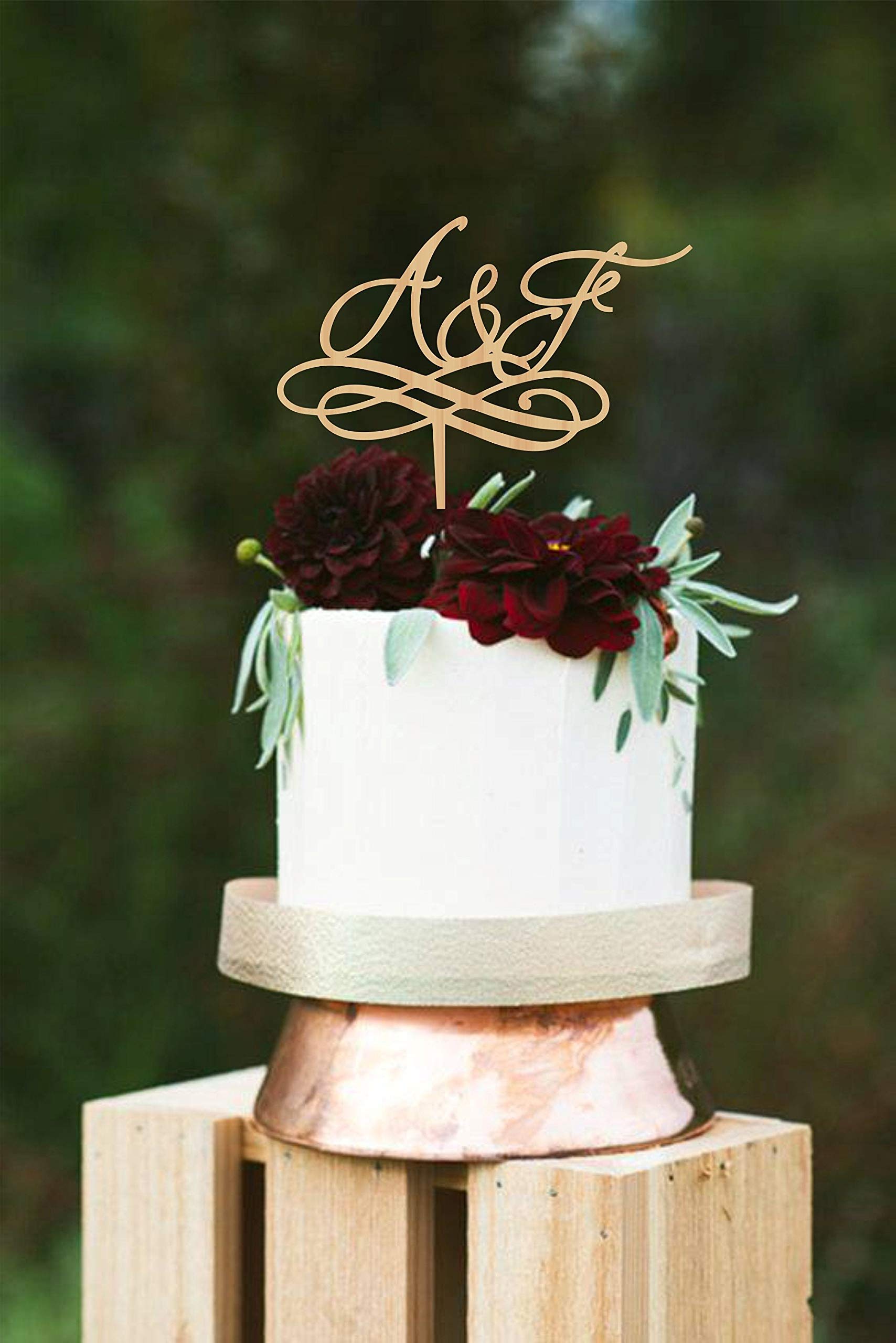 Buy Initials Cake Topper Monogram Cake Topper Initial Letters Cake ...