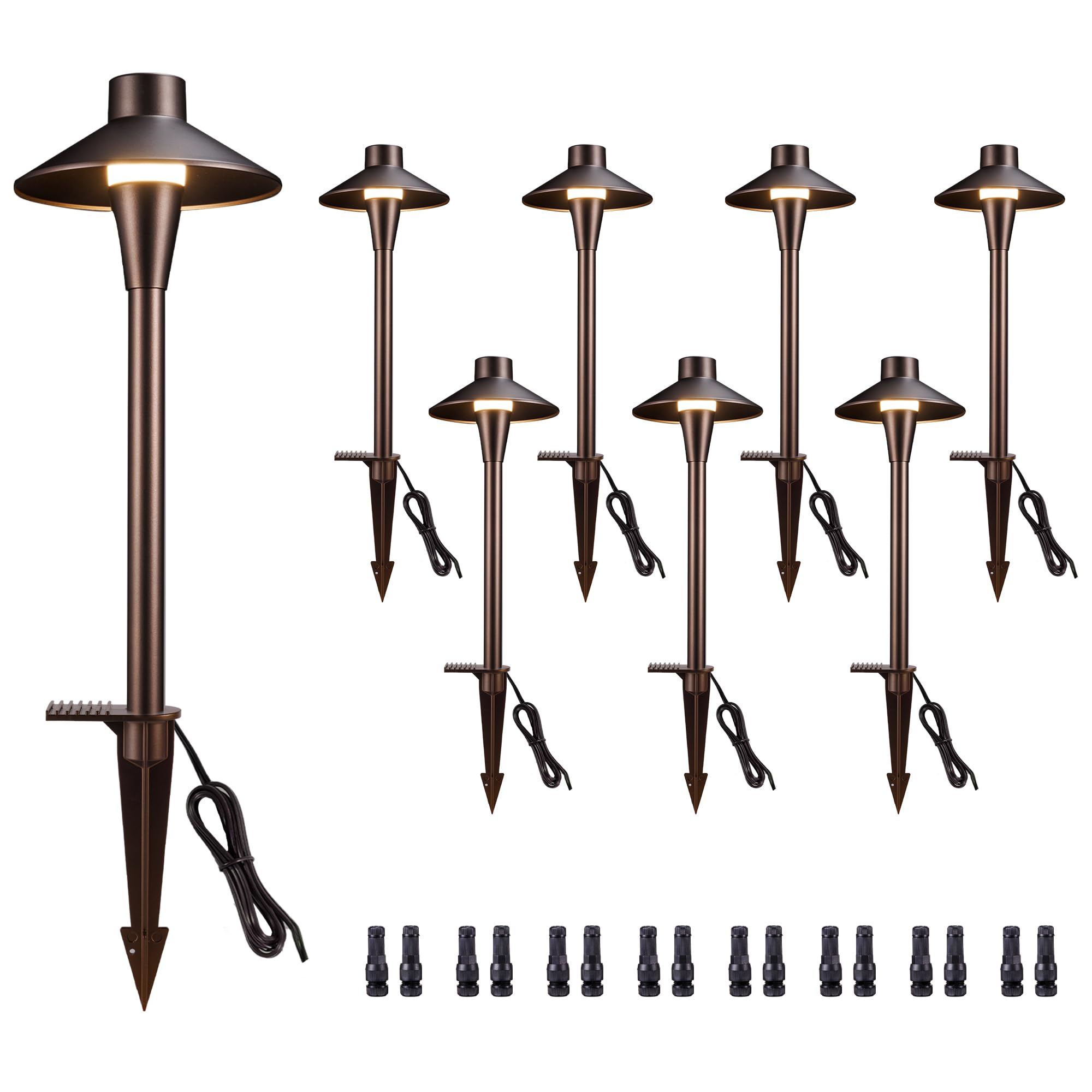 Varmtalys LED Pathway Lights Wired, 12V Landscape Path Lights 3000K ...