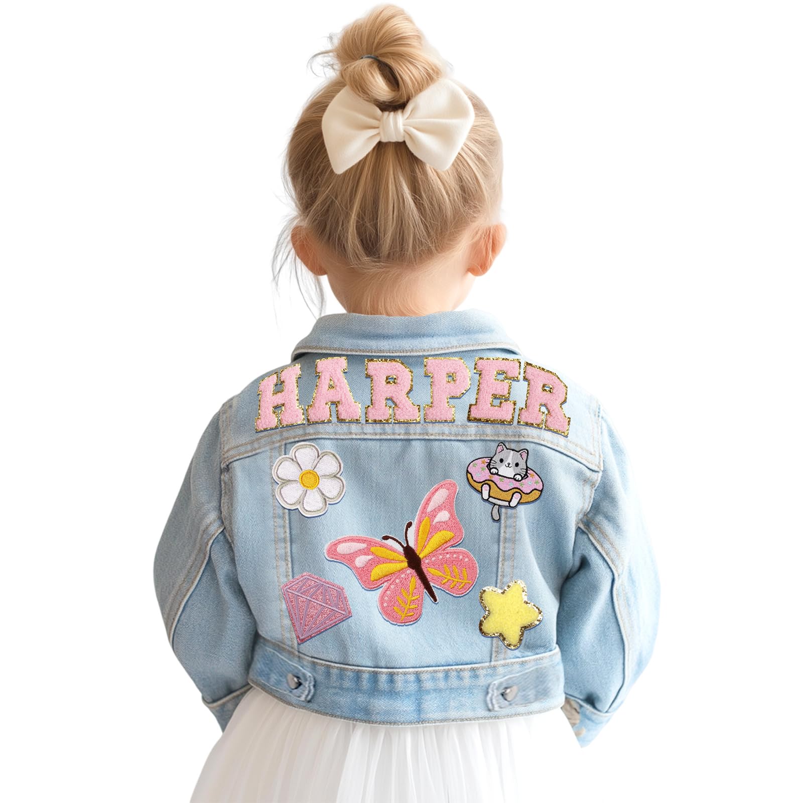 Amazon.com: Personalized Kids Denim Jacket with Names, Custom Denim ...