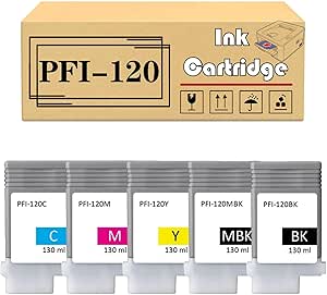 Amazon.com: LISTWA Replacement PFI-120 PFI120 130ML Ink Cartridges Compatible for Canon TM-200 ...