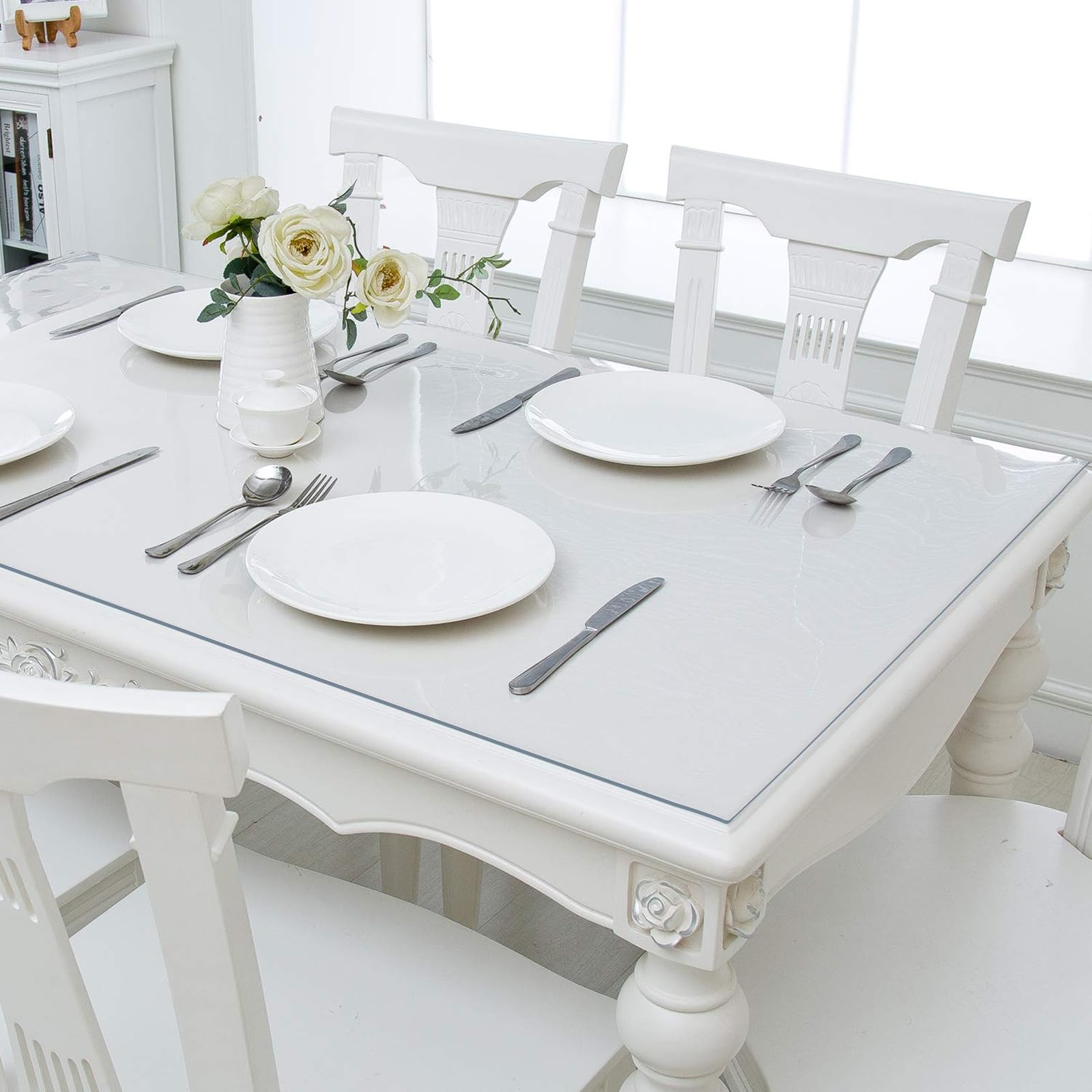 AEORUM Clear Table Pad Plastic Transparent Table Cover Waterproof/No ...