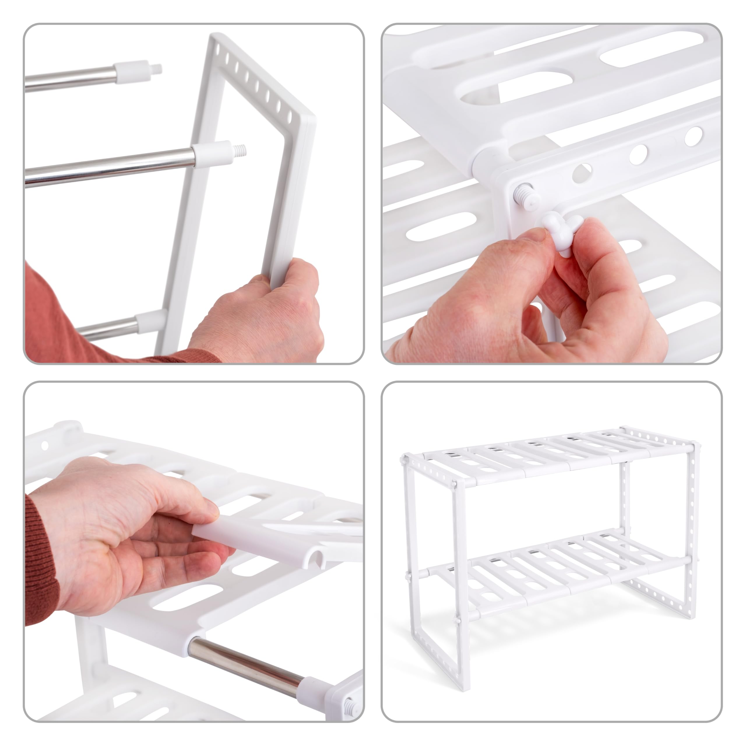 Vivo Technologies Extendable Sink Shelf 2 Tier Adjustable Under Sink ...