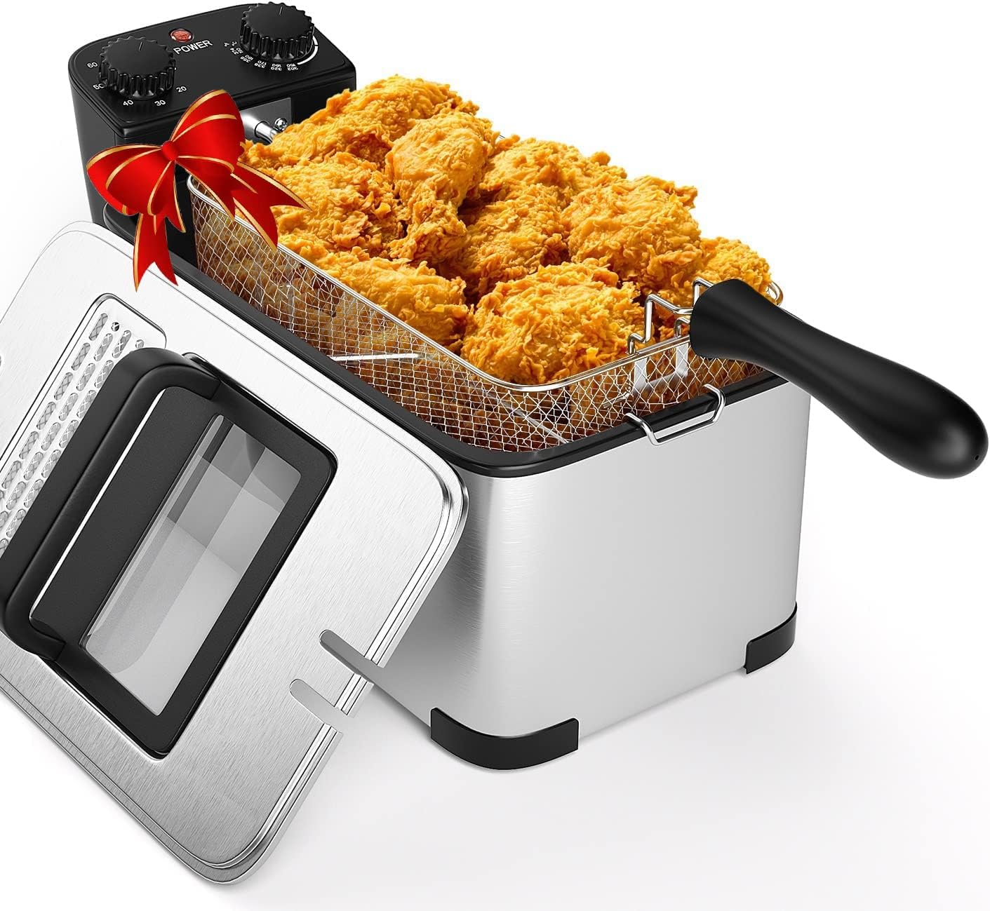 Amazon.com: SIMOE 1700W Deep Fryer with Basket, Electric Stainless ...