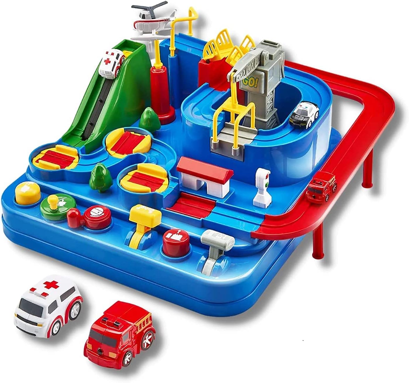 Buy Playzu Track Champion 679-103 – 68pcs Four 360 Degree Loops Racing ...