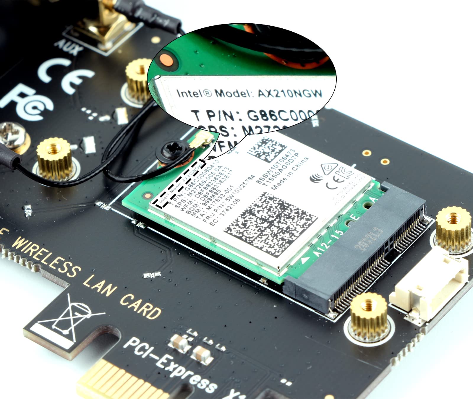 Buy Ubit WiFi Card, Tri-Band 5400Mbps WiFi 6E 6GHz PCIe WiFi Card, BT 5 ...