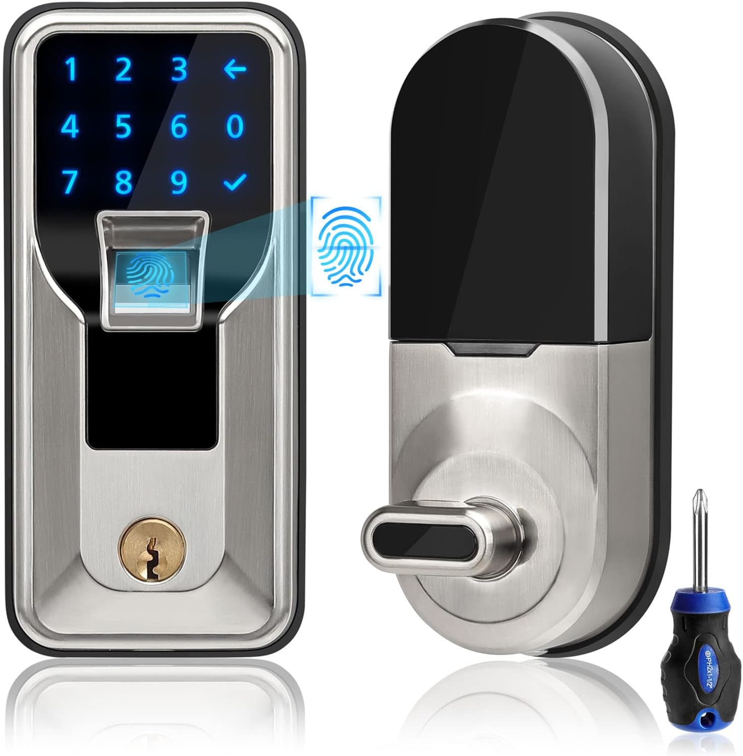 Amazon.com: iMagic Electronic Fingerprint Deadbolt, Keypad Entry Door ...