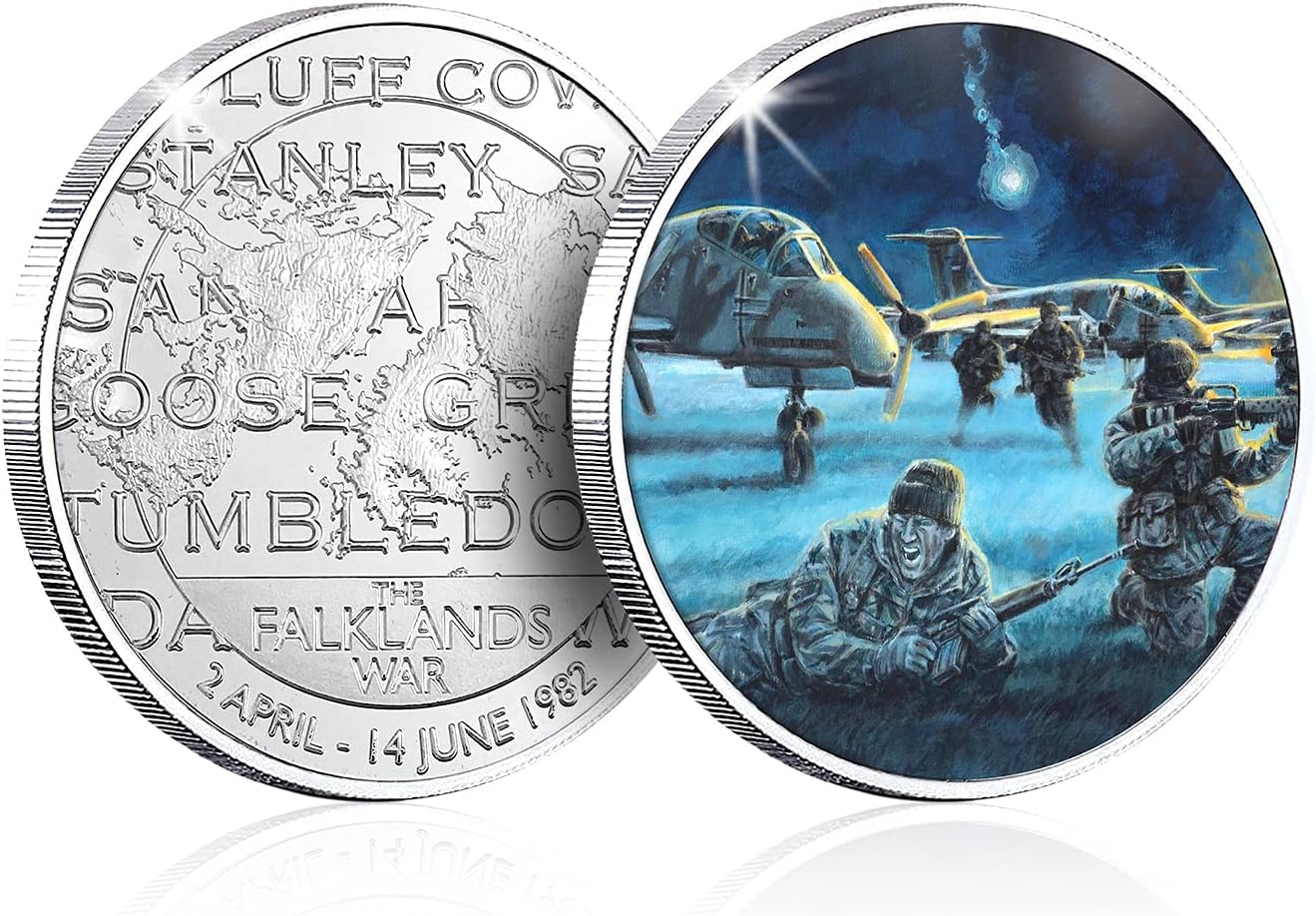 Falklands War Collection Commemorative Silver Coin Medal Pebble Beach ...