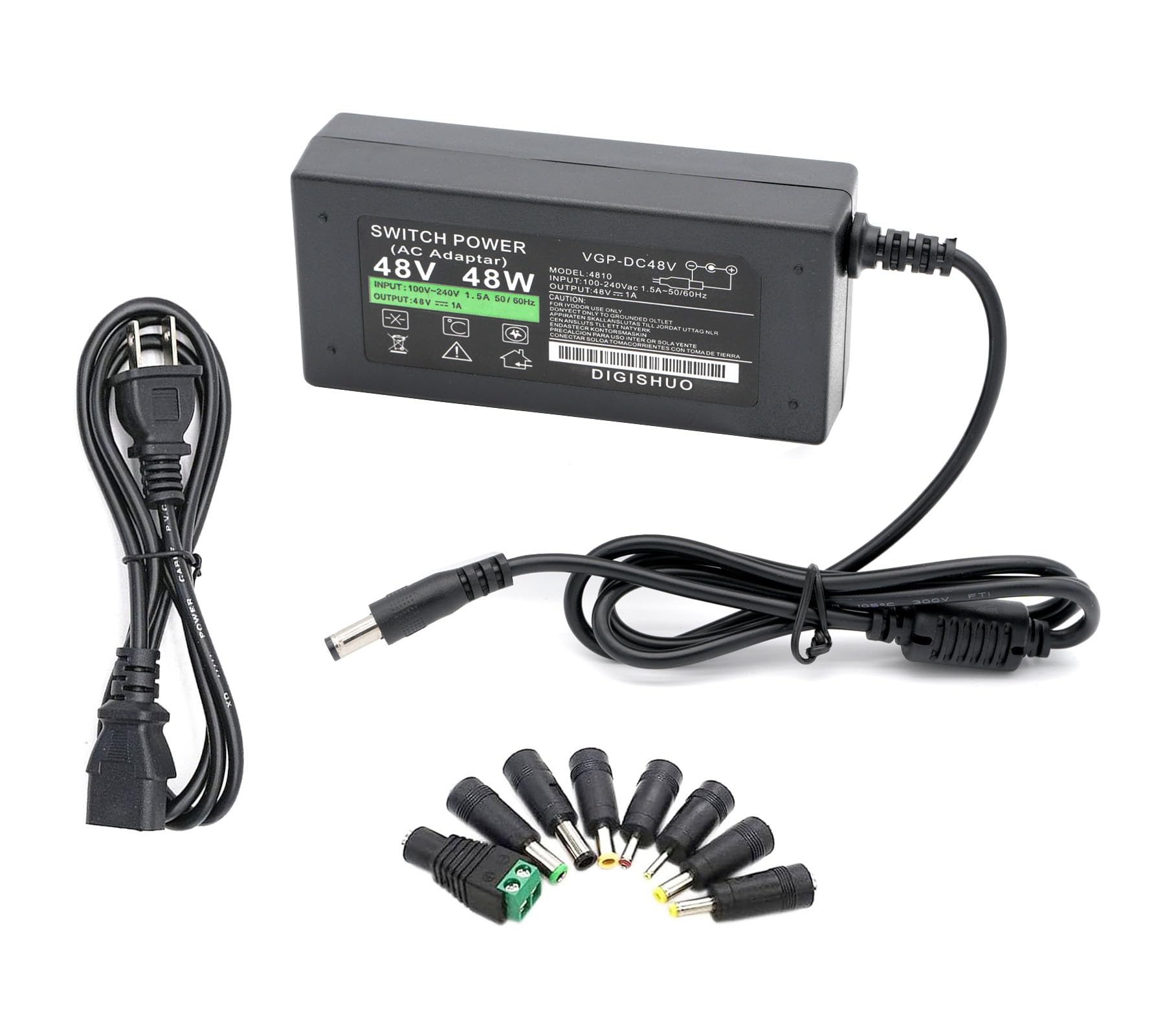 Amazon.com: DIGISHUO 48V 1A 48W Power Supply Adapter 48V 48W Charger AC ...