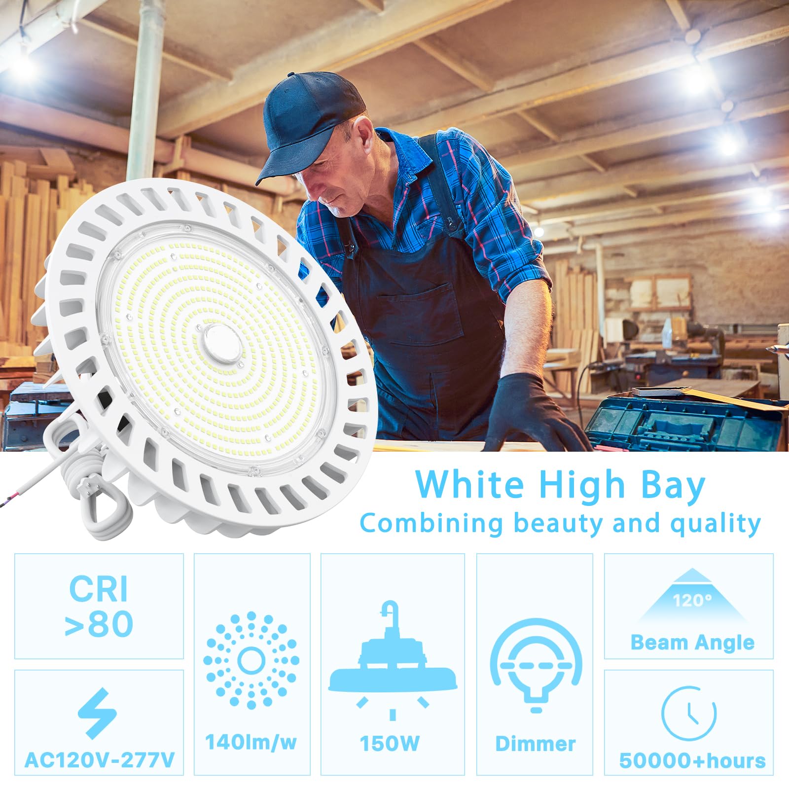 Snapklik.com : HYPERLITE High Bay Led Lights 150W 21,000LM (140lm/w ...