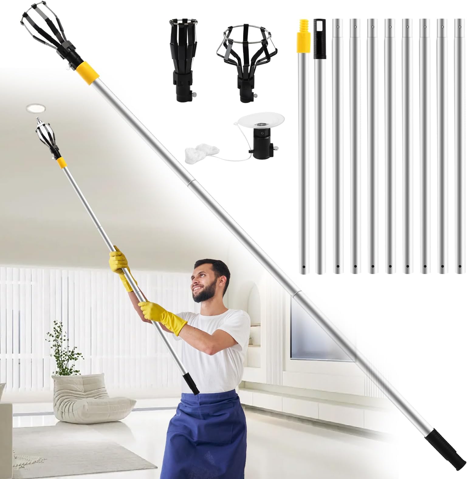 GADFISH 12FT Light Bulb Changer for High Ceilings, Light Bulb Changer ...