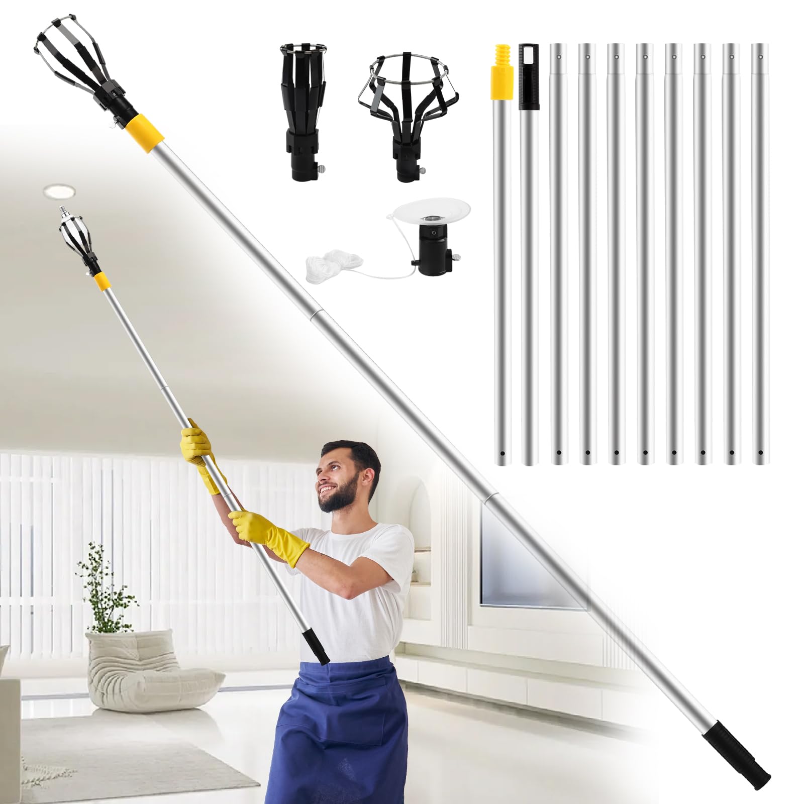 13FT Light Bulb Changer for High Ceilings Light Bulb Changer Pole High ...