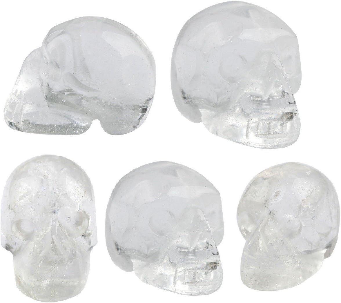 Amazon.com: SUNYIK Rock Quartz Carving Skull Stone Pocket Statue ...