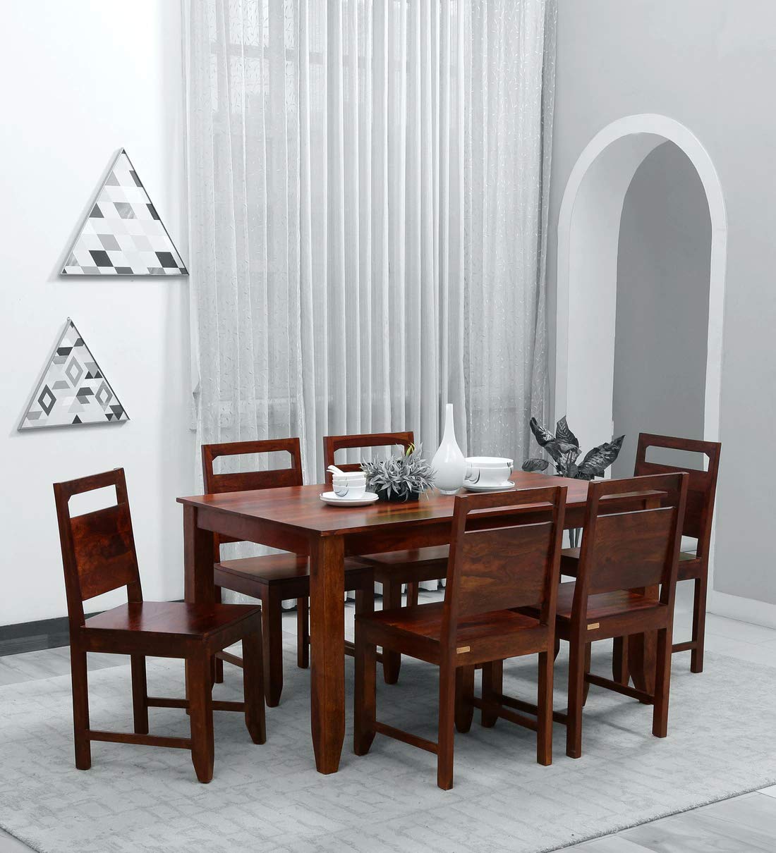Buy Woodenio Dining Table Sets || 6 Seater Dining Table with Chair ...