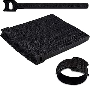 80 Pieces Black Reusable Cable Ties Straps, Adjustable Cable Straps for ...