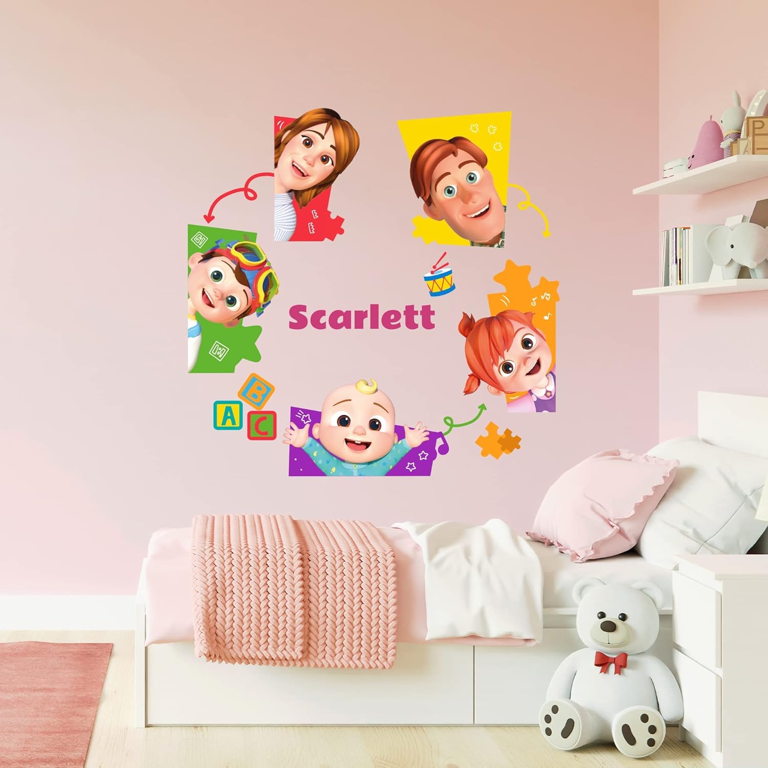 Amazon.com: EGD Multiple Font Custom Name CoComelon Kids Wall Decal ...