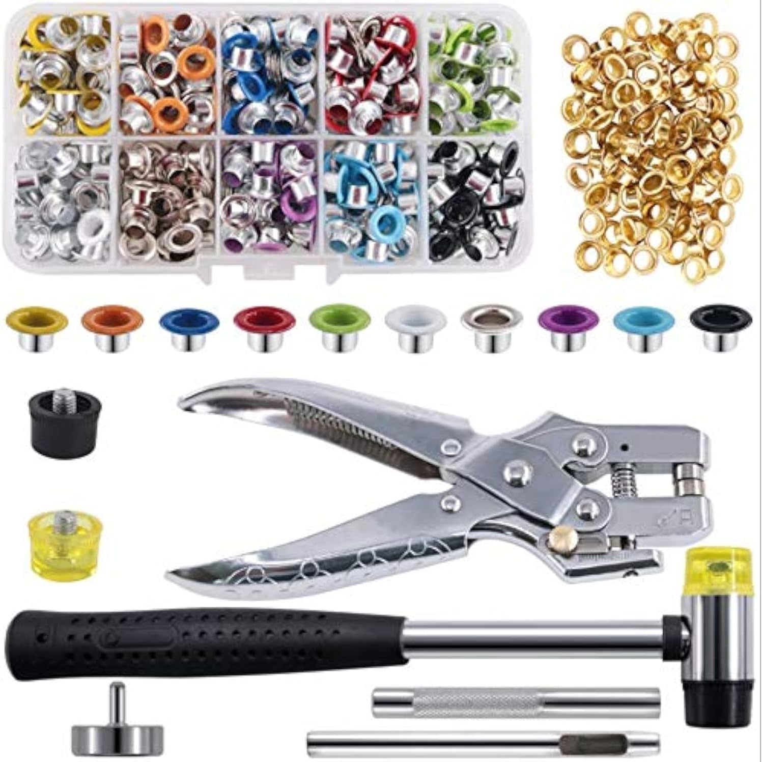 KING PIECES LACUISINE Grommet Tool Kit Handheld Hole Punch Pliers ...