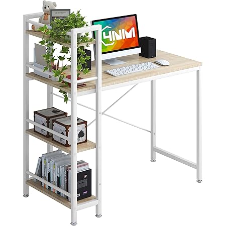 Amazon.com: COSTWAY Computer Desk with 4-Tier Storage Shelves, Home ...