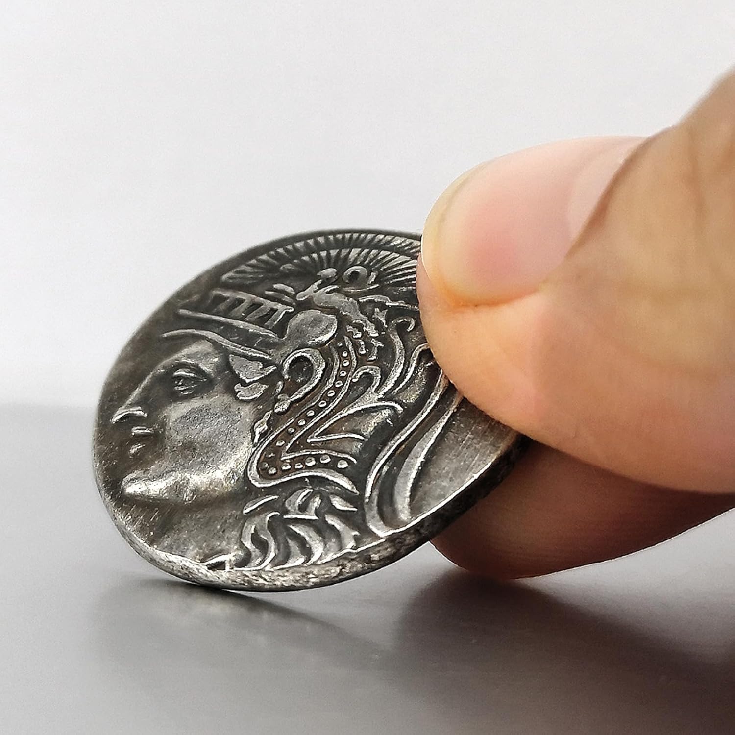 Amazon.com: Ancient Greek Cat Eagle Athens Silver Coin Wisdom Goddess ...
