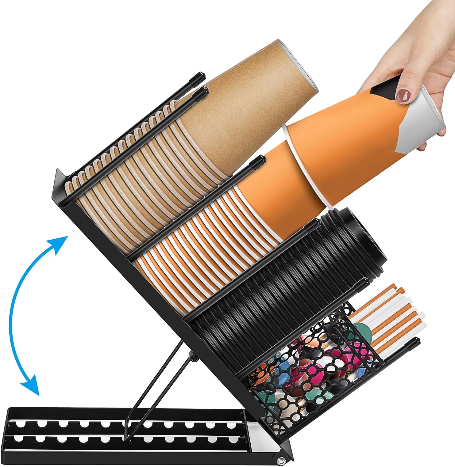 Amazon.com: Yopay Cup and Lid Holder, Bamboo Coffee Beverage Cup ...