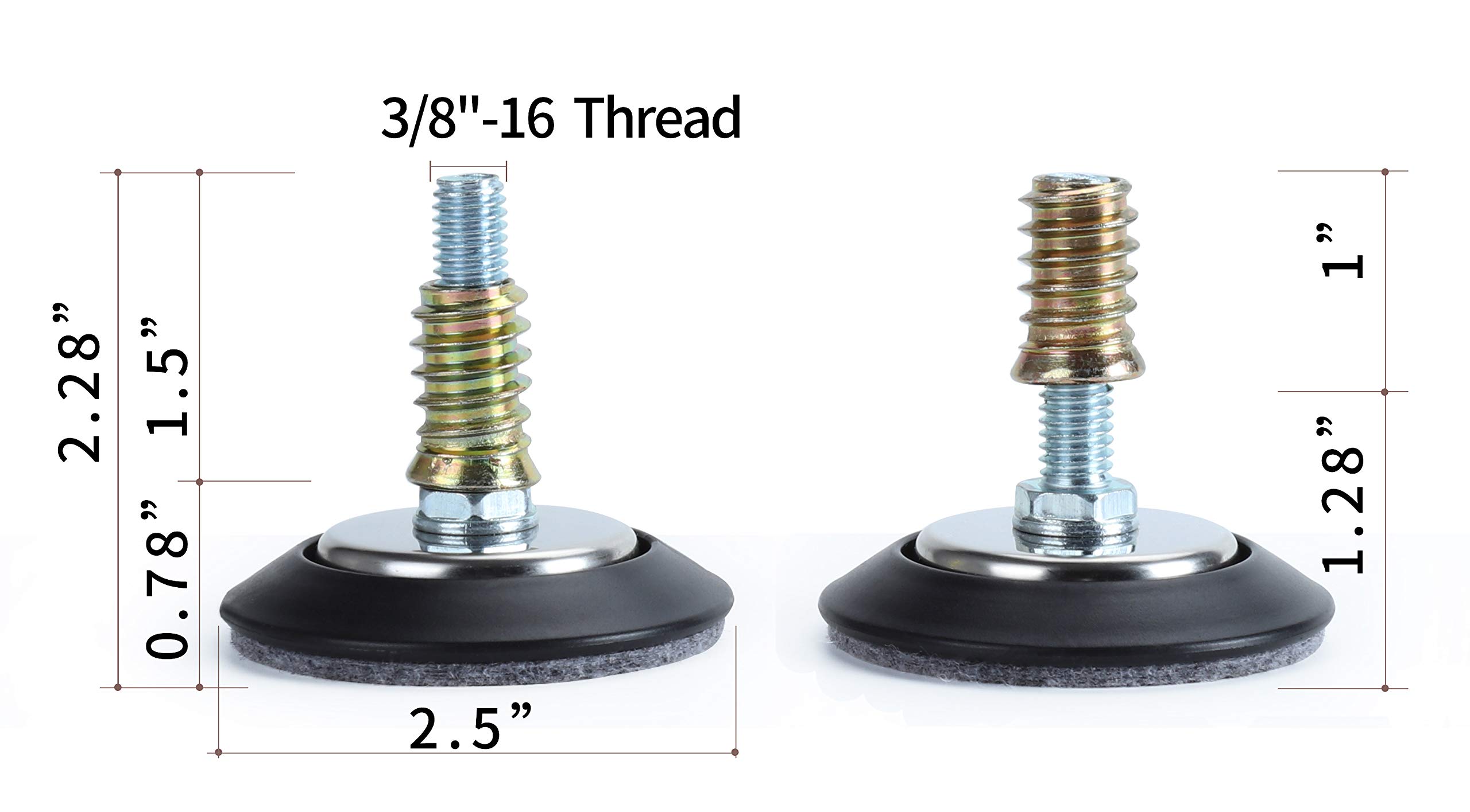 Snapklik.com : HOTTARGET Furniture Levelers - Adjustable Leveling Legs ...